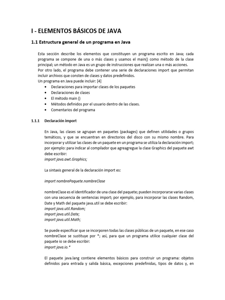 Elementos Basicos y Ejercicios de JAVA Estructuras de Control y ... Elementos Basicos y Ejercicios de JAVA Estructuras de Control y ...