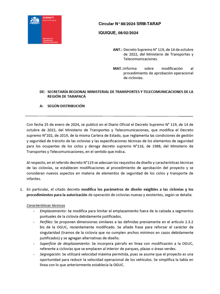 Oficio Circular Procedimiento - Docx - Firmado - MMH | PDF