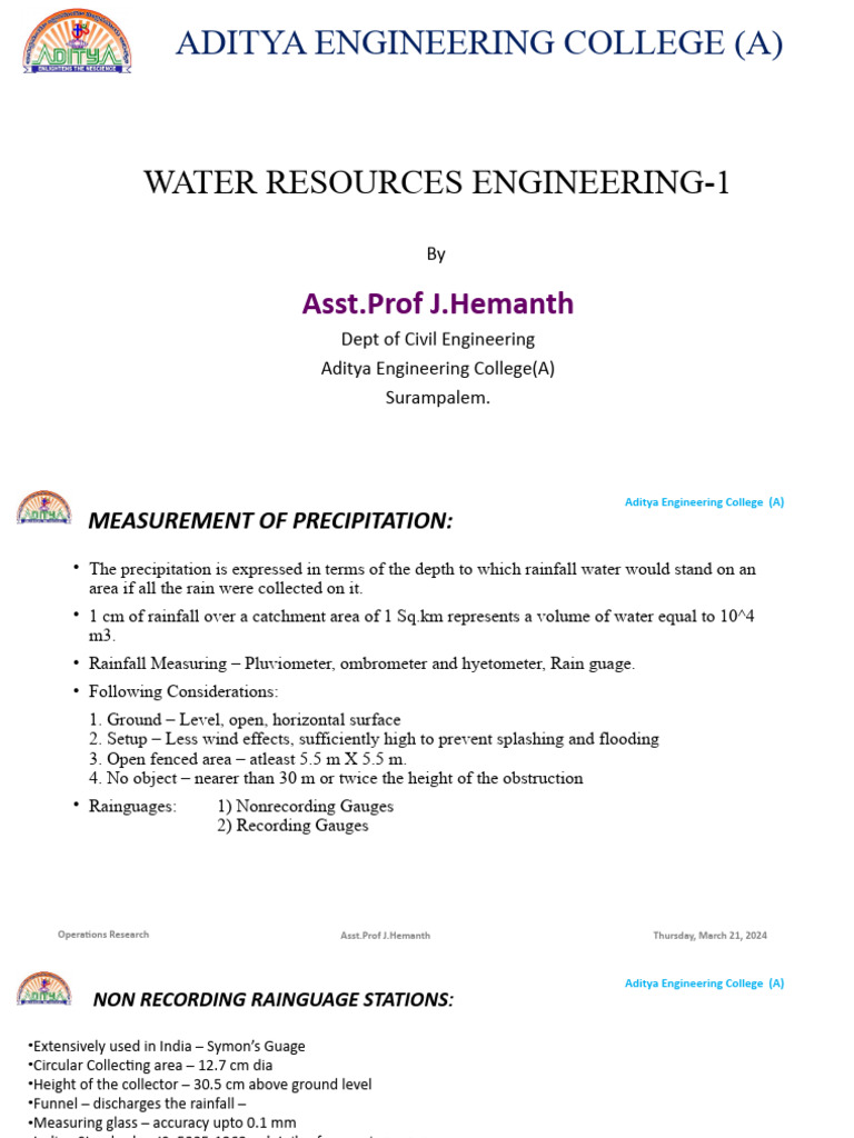 Wre - 1 Unit 1 - 4 Mean Rainfall Calu | Download Free PDF | Precipitation | Earth Sciences