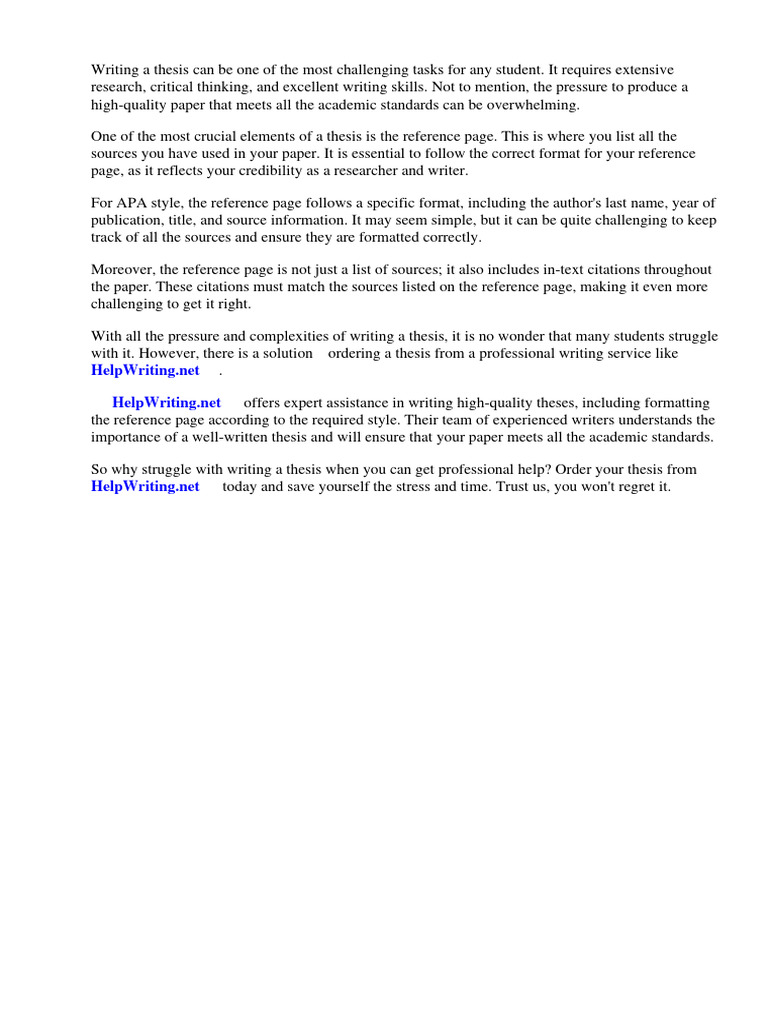 Apa Term Paper Reference Page | PDF | Apa Style | Citation