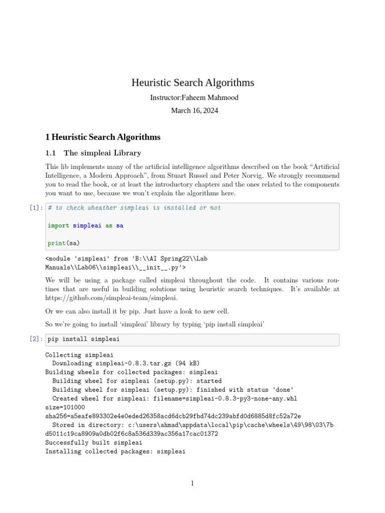 Heuristic Search Algorithms | Download Free PDF | Artificial Intelligence | Intelligence (AI ...