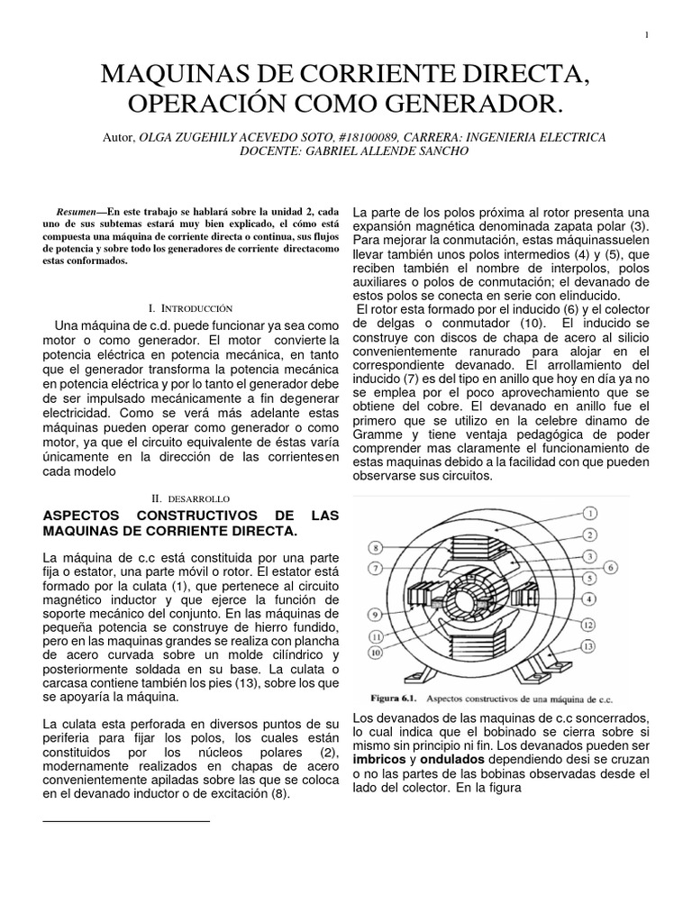 Maquinas de Corriente Directa | PDF | Generador eléctrico | Inductor