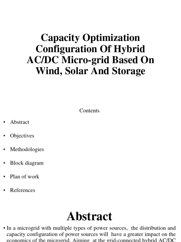 Capacity Optimization Configuration Of Hybrid Ac Pdf Electricity Power Physics