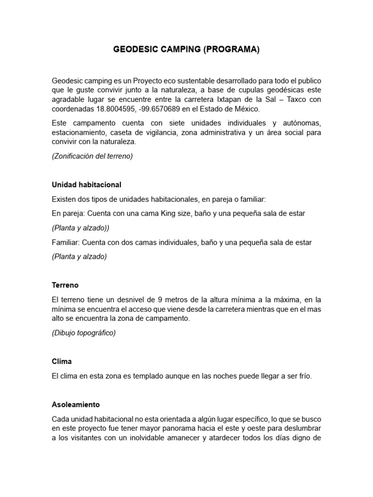 GEODESIC CAMPING | PDF