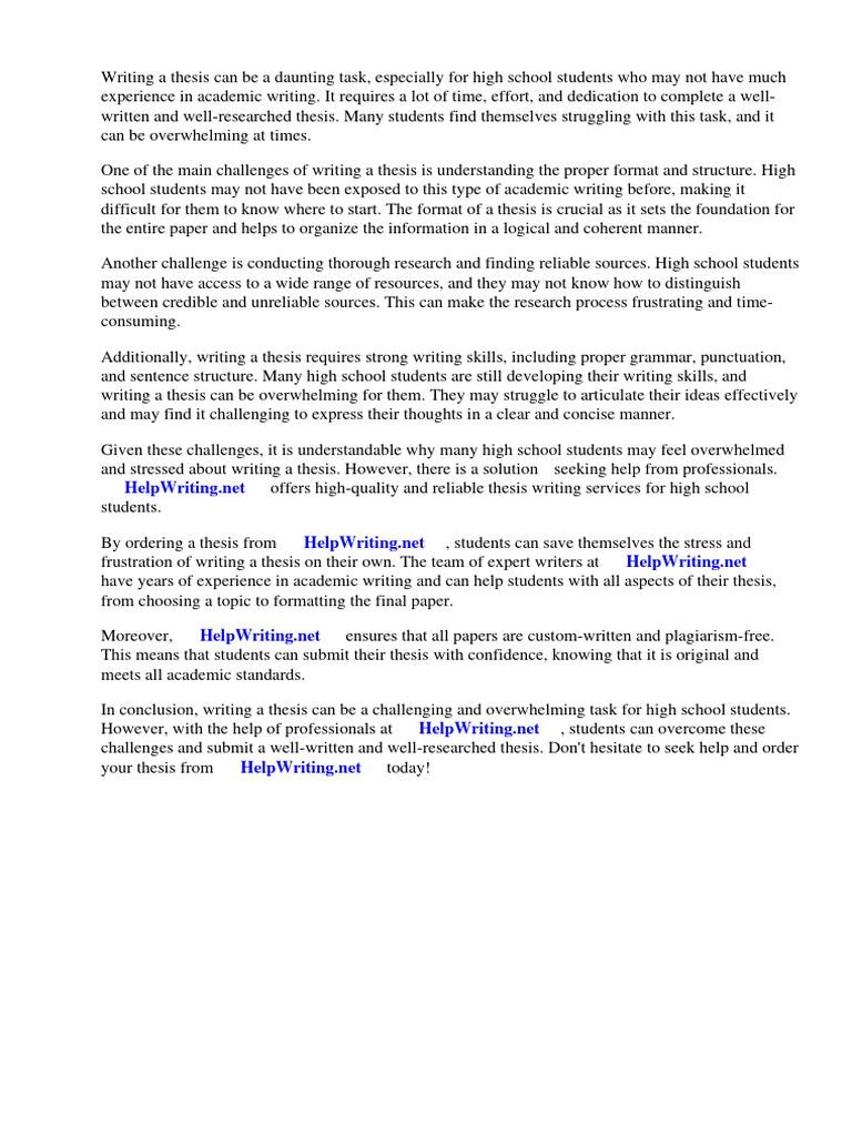 Term Paper Format For High School Students | Download Free PDF ...