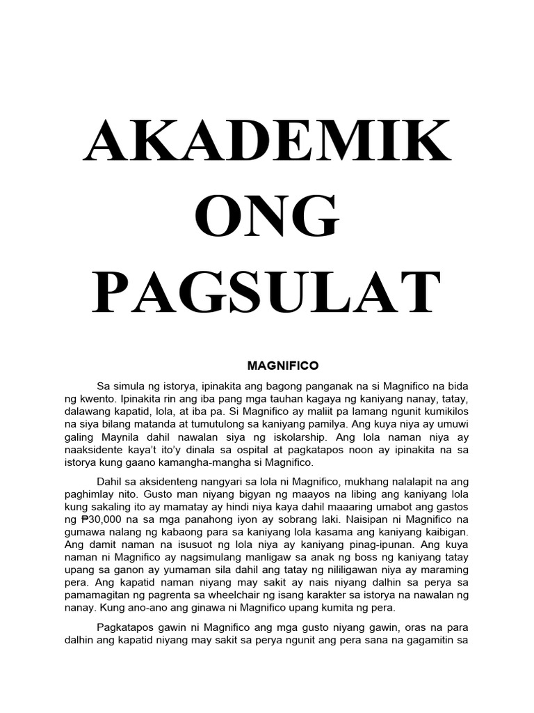 Akademikong Pagsulat | PDF