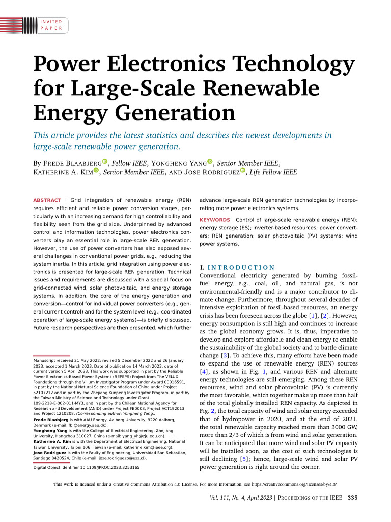 Power Electronics Technology For Large-Scale Renewable Energy Generation | PDF | Photovoltaics ...