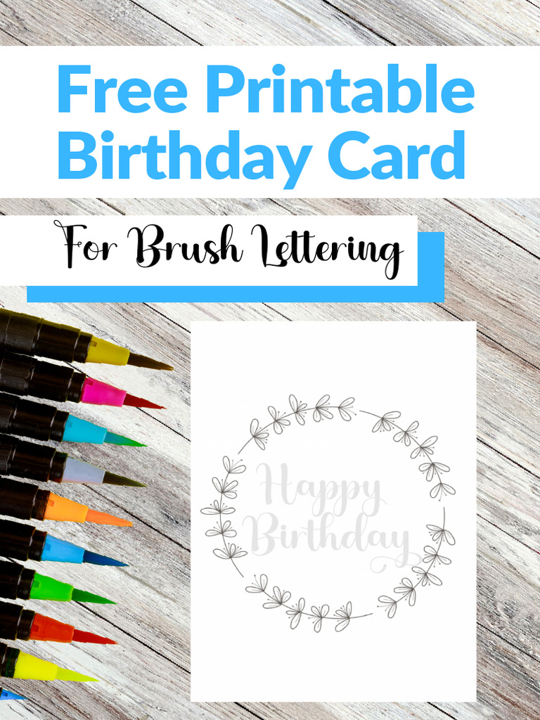 V3 - Freebie - Birthday Card For Brush Lettering - NhuanDaoCalligraphy ...