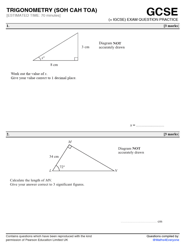 Sohcahtoa Pdf Significant Figures Geometry