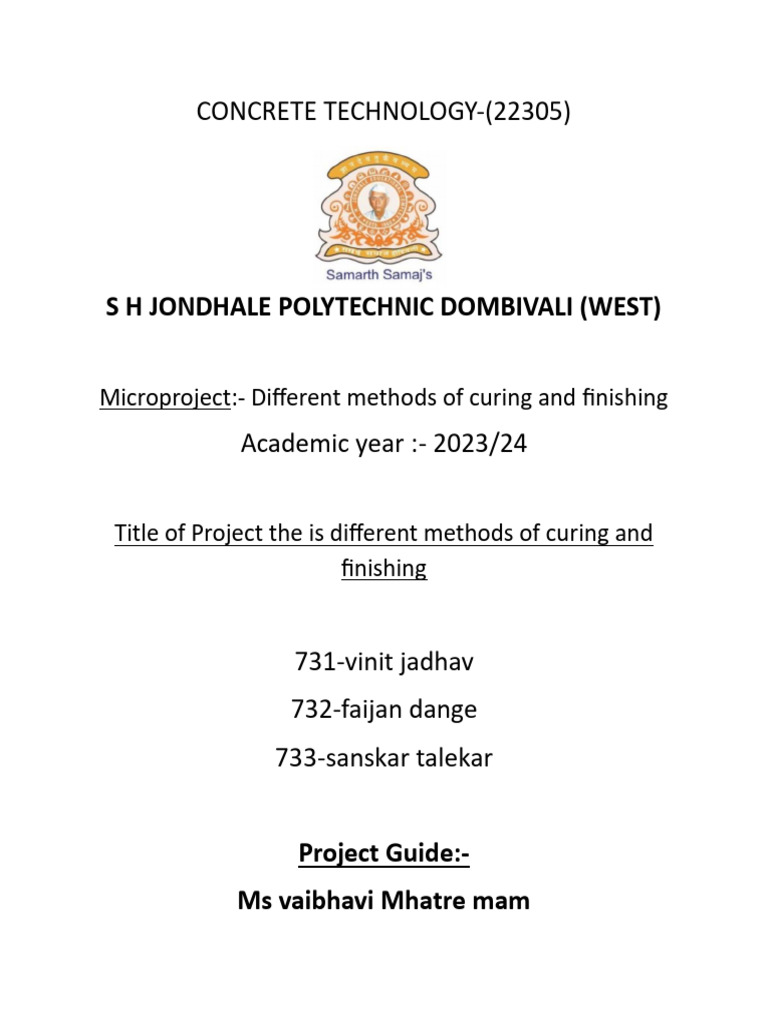 Document 5 | PDF | Concrete | Curing (Food Preservation)
