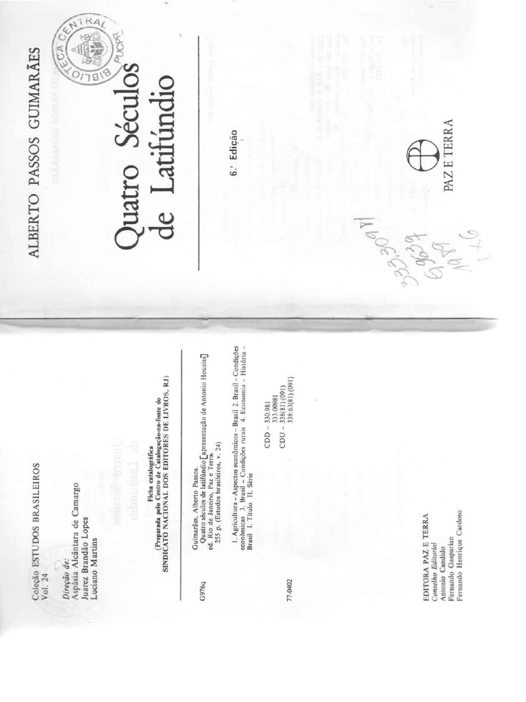 Alberto Passos Guimarães - Quatro Séculos de Latifundio | PDF Alberto Passos Guimarães - Quatro Séculos de Latifundio | PDF