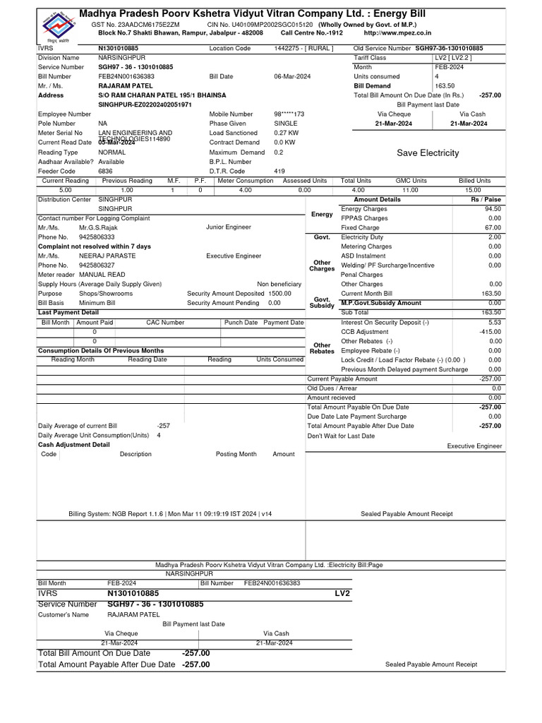 Bill | PDF | Receipt | Payments