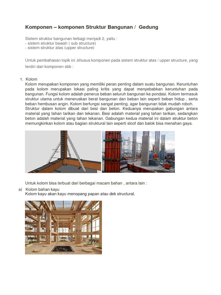 Komponen Sistem Struktur Bangunan (Upper Structure)_BT2_3 | PDF
