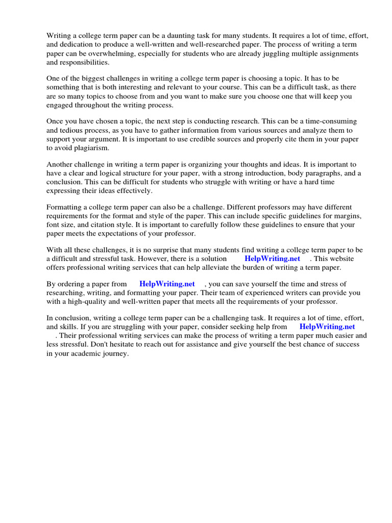 Format College Term Paper | PDF | Apa Style | Academic Publishing