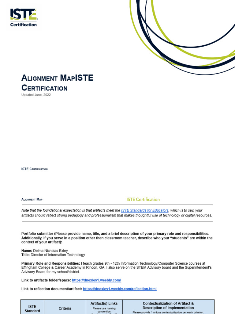 exley iste certification - alignment map june 2022 2 | PDF | Learning ...