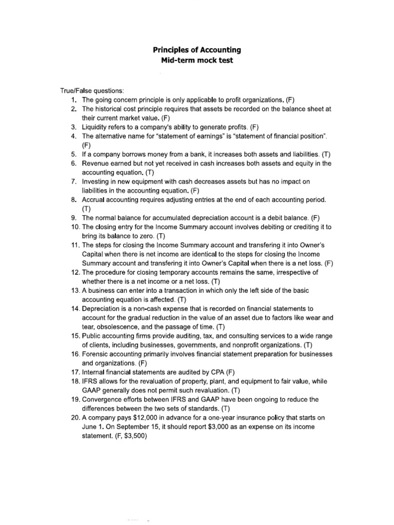 Mid Term Exam Practice Questions | PDF