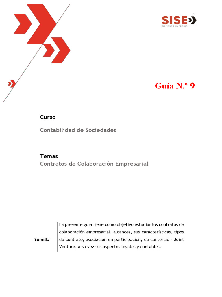 Guia 9 CS | PDF | Contabilidad | Proyecto conjunto
