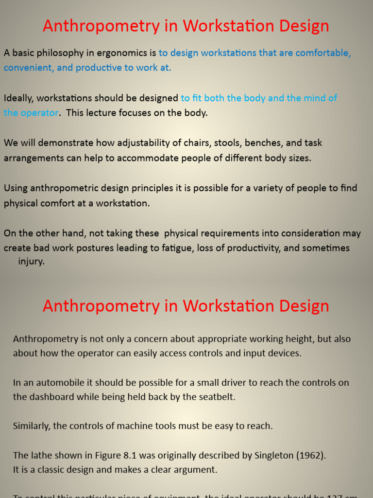 Lecture 10-11 Anthropometry | PDF | Chair | Percentile
