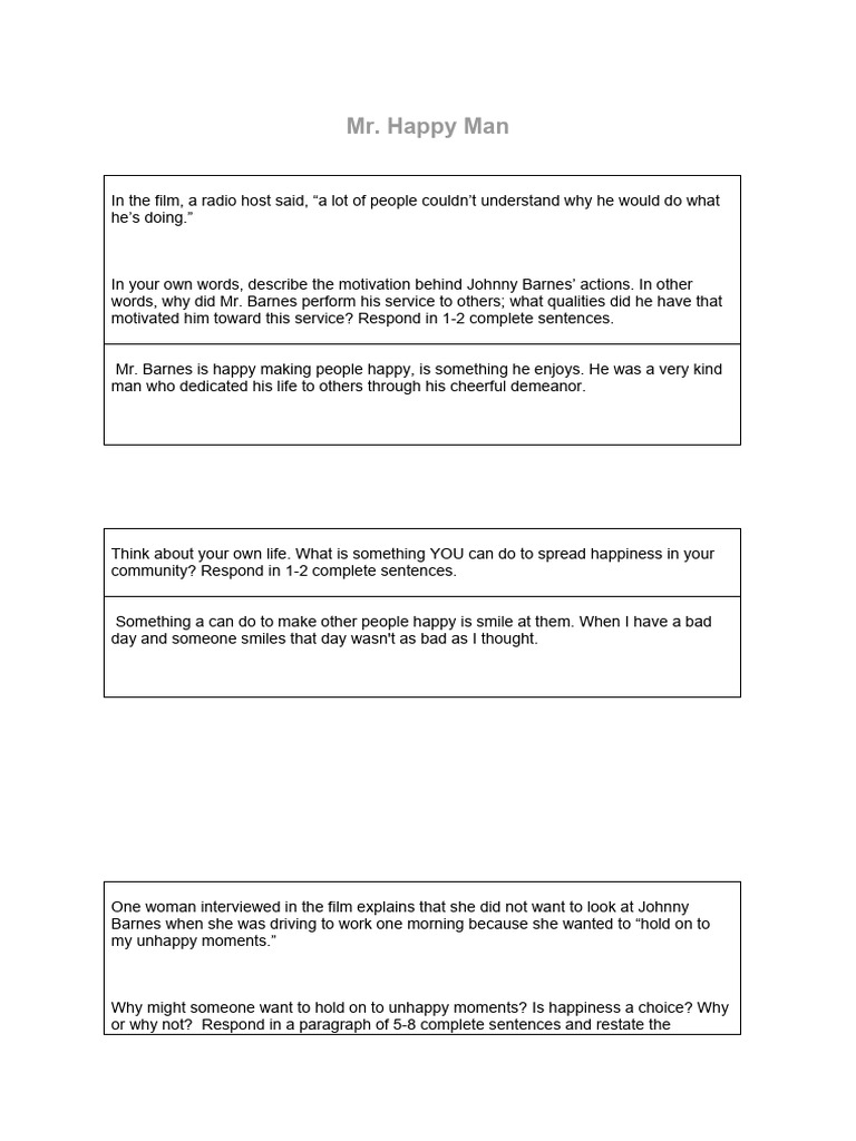 Mr. Happy Man | PDF | Happiness | Social Psychology