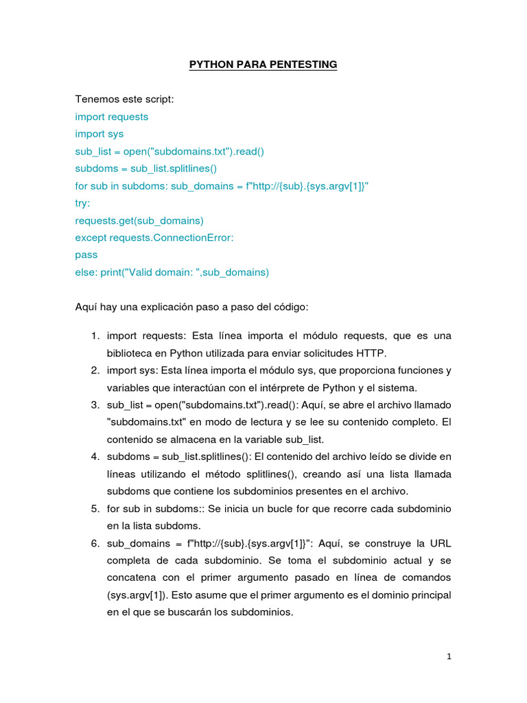 PYTHON PARA PENTESTING | PDF | Python (lenguaje de programación ... PYTHON PARA PENTESTING | PDF | Python (lenguaje de programación ...