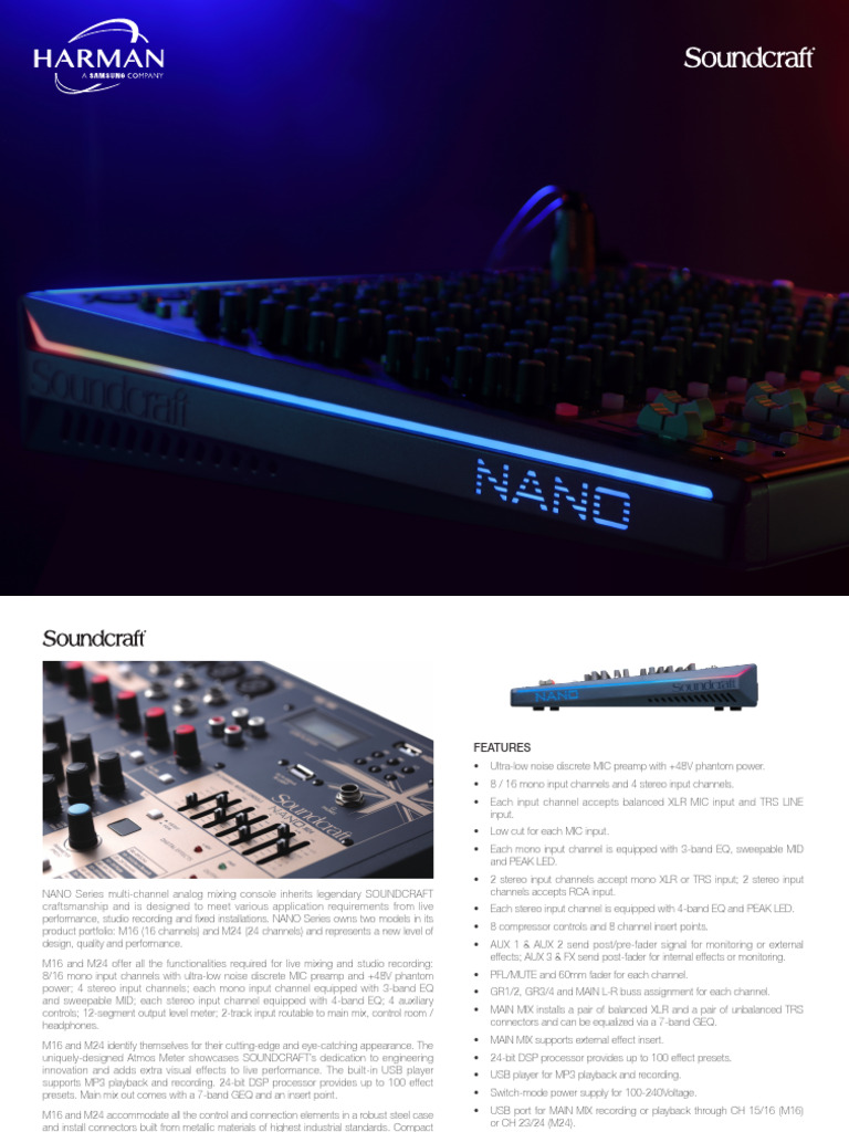 NANO Series Leaflet en 092017 | PDF | Audio Engineering | Audio Electronics