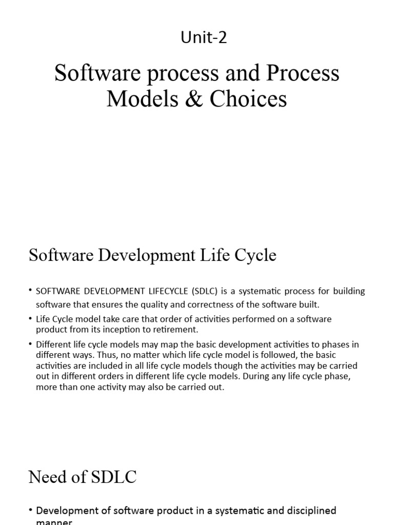Unit-2 - SDLC Models | PDF | Software Development Process | Prototype