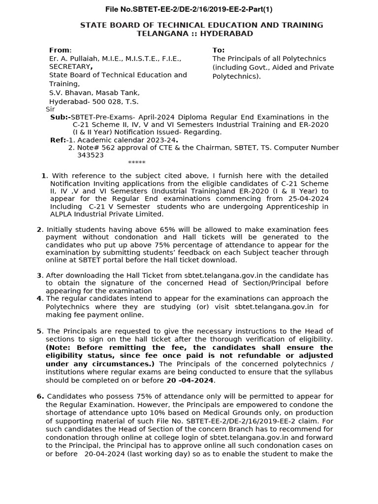 Regular Notification Draft Signed 11-03-2024 | PDF | Educational Stages