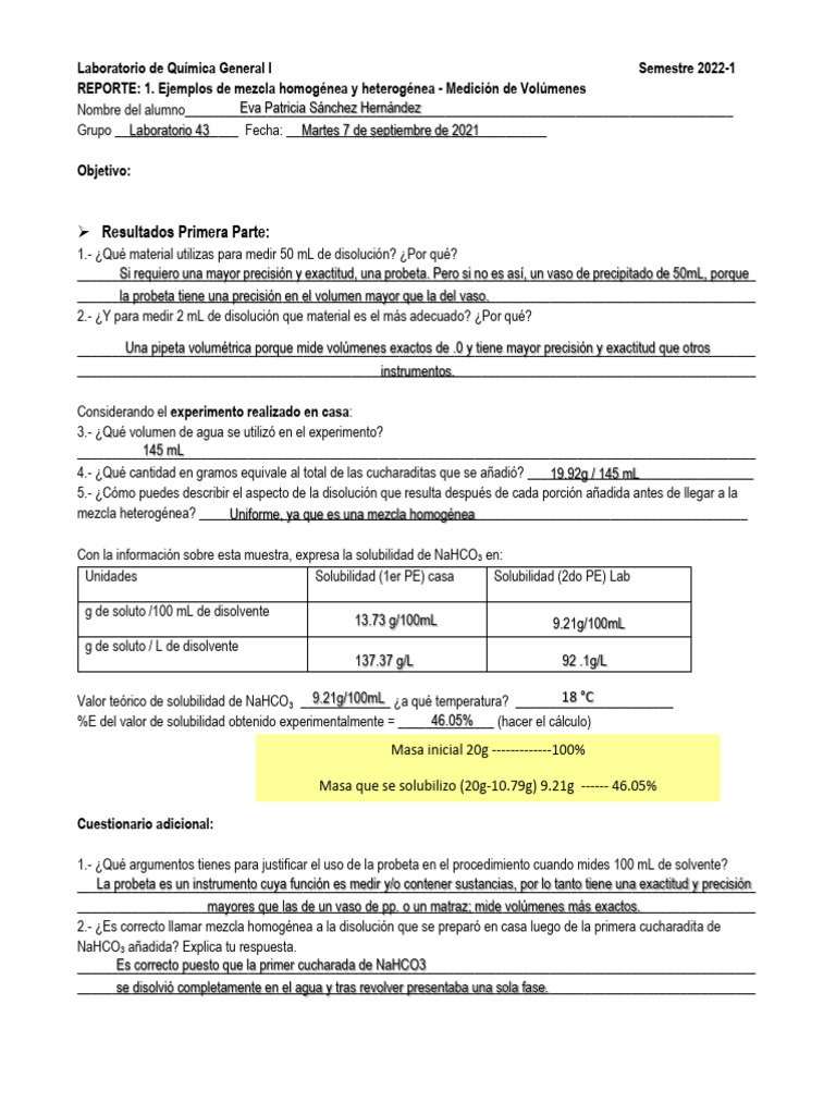 Reporte de Práctica 1mezclas.-Mediciones | PDF | Solubilidad | Exactitud y precisión