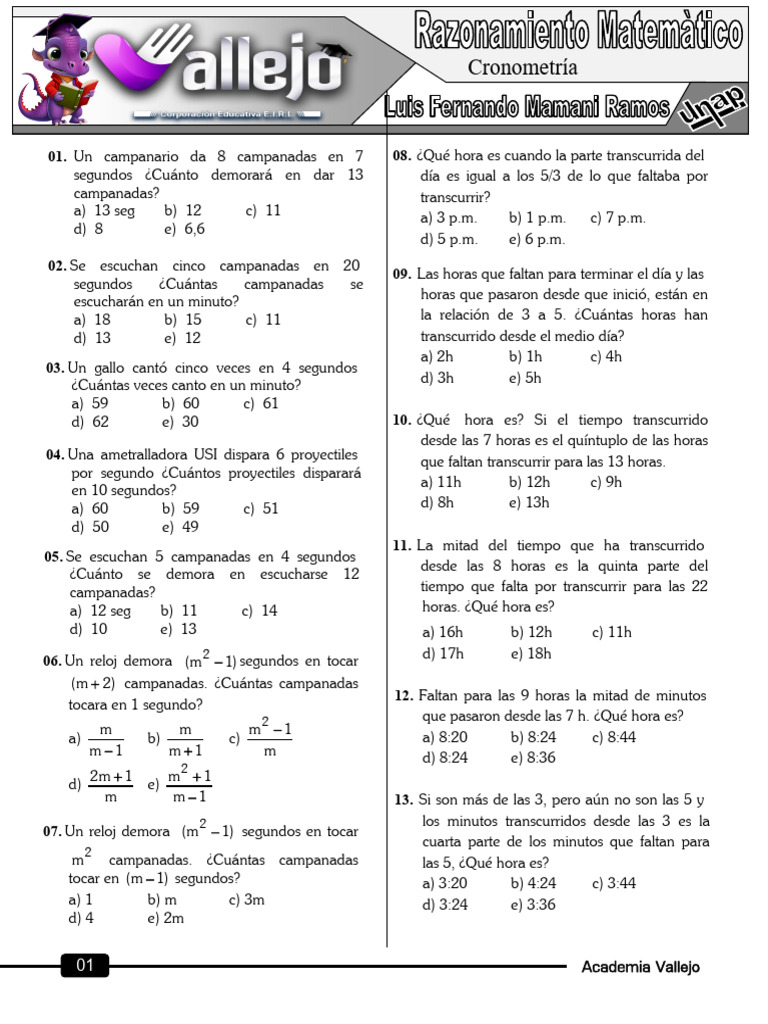 RM - REPASO (Cronometria) | PDF