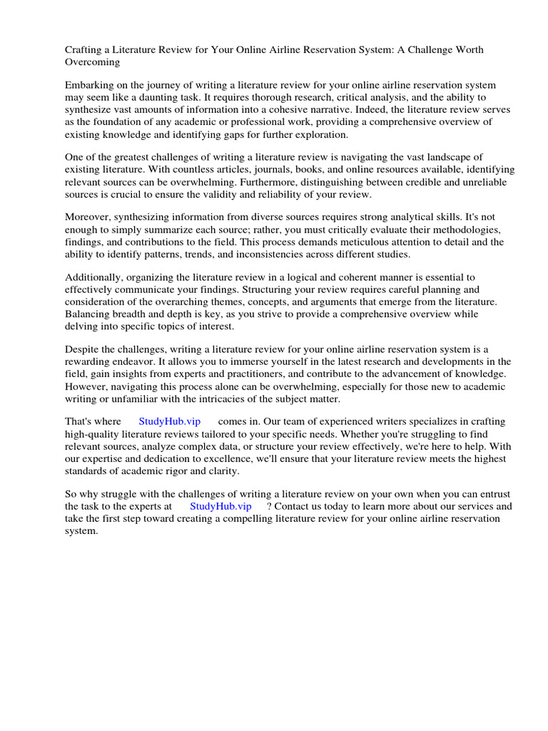 Literature Review Online Airline Reservation System | PDF | Databases ...
