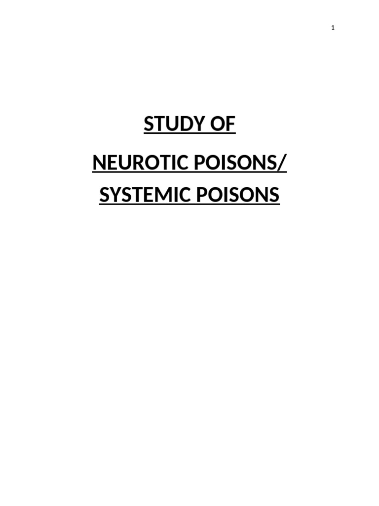 New Study of Neurotic and Systemic Poisons June 2023 | PDF | Narcotic ...