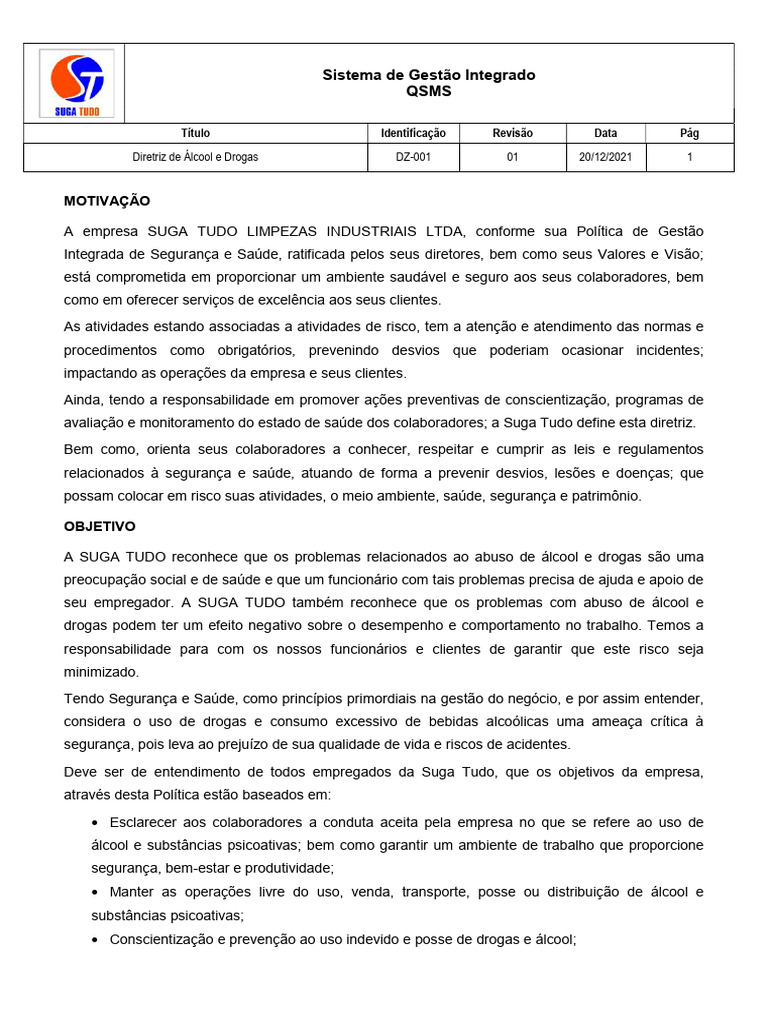 Diretrizes Álcool e Drogas Rev 01 | PDF | Drogas psicoativas | Drogas