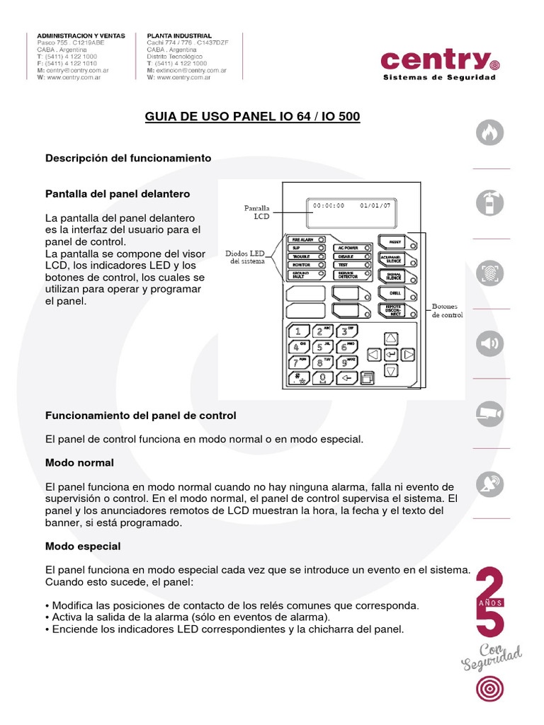Guía Panel IO 64/500: Uso y Funcionamiento | PDF | Diodo emisor de luz ...