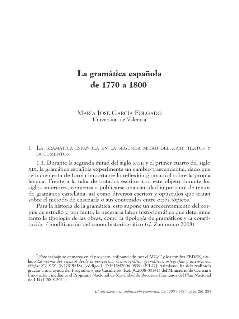 La Gramatica Espanola de 1770 A 1800 | Descargar gratis PDF | Gramática ... La Gramatica Espanola de 1770 A 1800 | Descargar gratis PDF | Gramática ...