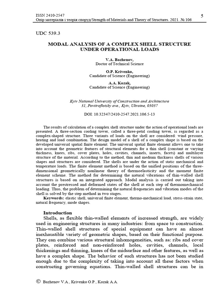 Modal Analysis of A Complex Shell Structure Under | PDF | Deformation ...