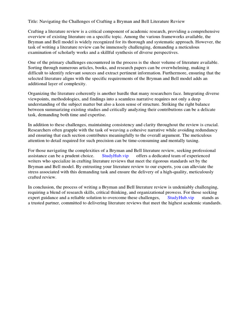 Bryman and Bell Literature Review | PDF | Methodology | Survey Methodology