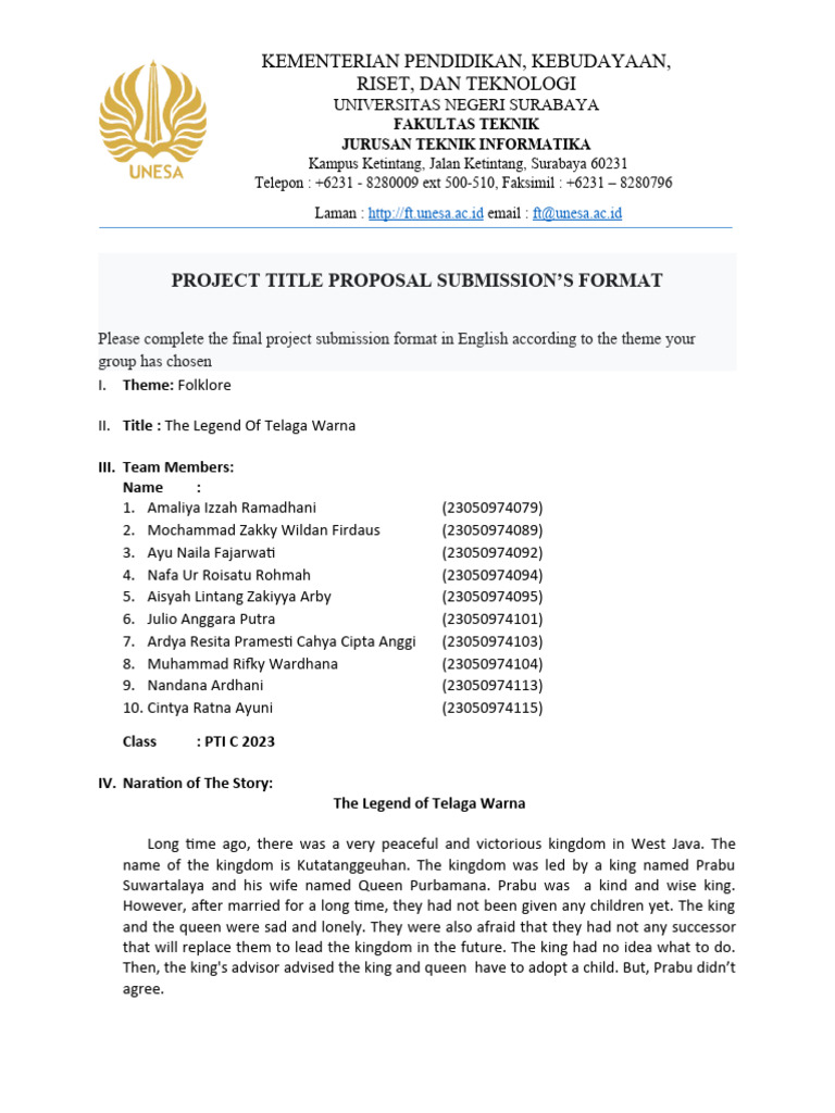 2023C - Group 3 - PROJECT TITLE PROPOSAL SUBMISSIONS FORMAT | PDF