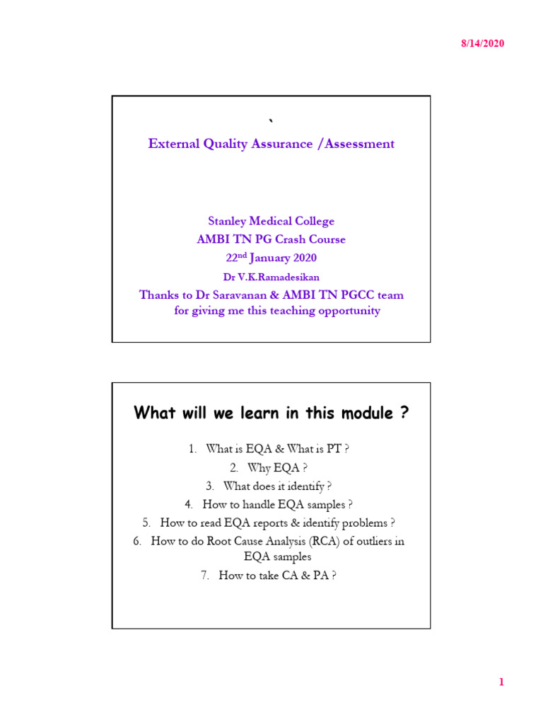 EQAS | PDF | Standard Deviation | Observational Error