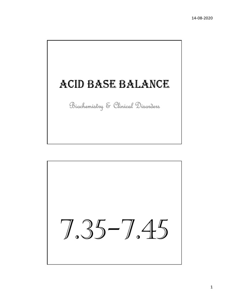 Acid Base Balance | PDF | Bicarbonate | Buffer Solution