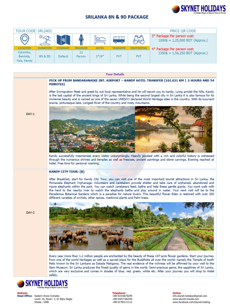 Srilanka 6N& 7D Package | PDF