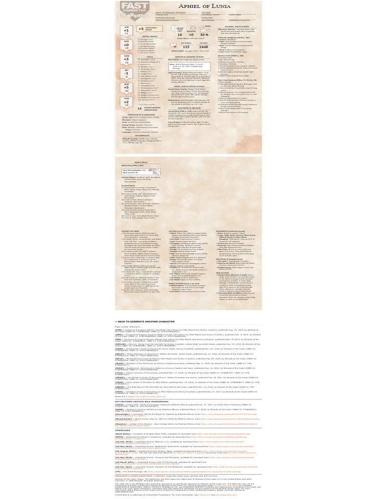 Protector Aasimar Cleric 14 (Domain of Peace) | PDF | Wizards Of The ...