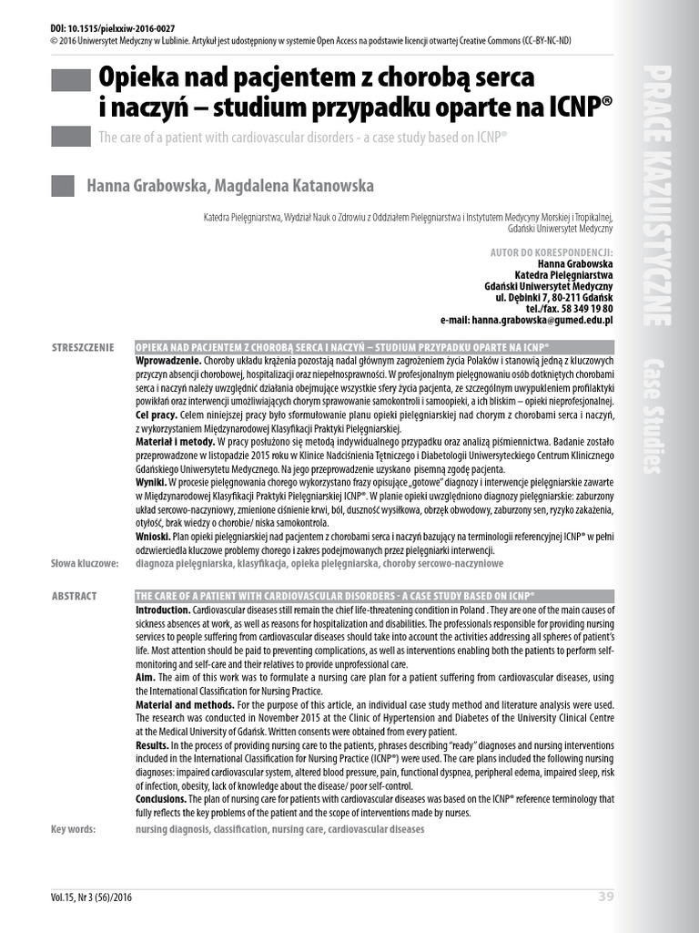 (2450646X - Pielegniarstwo XXI Wieku - Nursing in The 21st Century) The ...