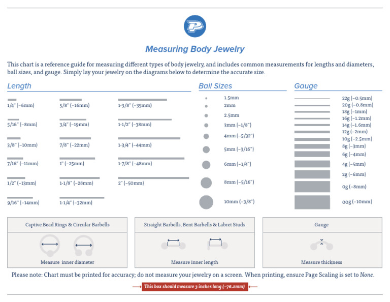 Body Jewelry Size Measurement Guide | PDF