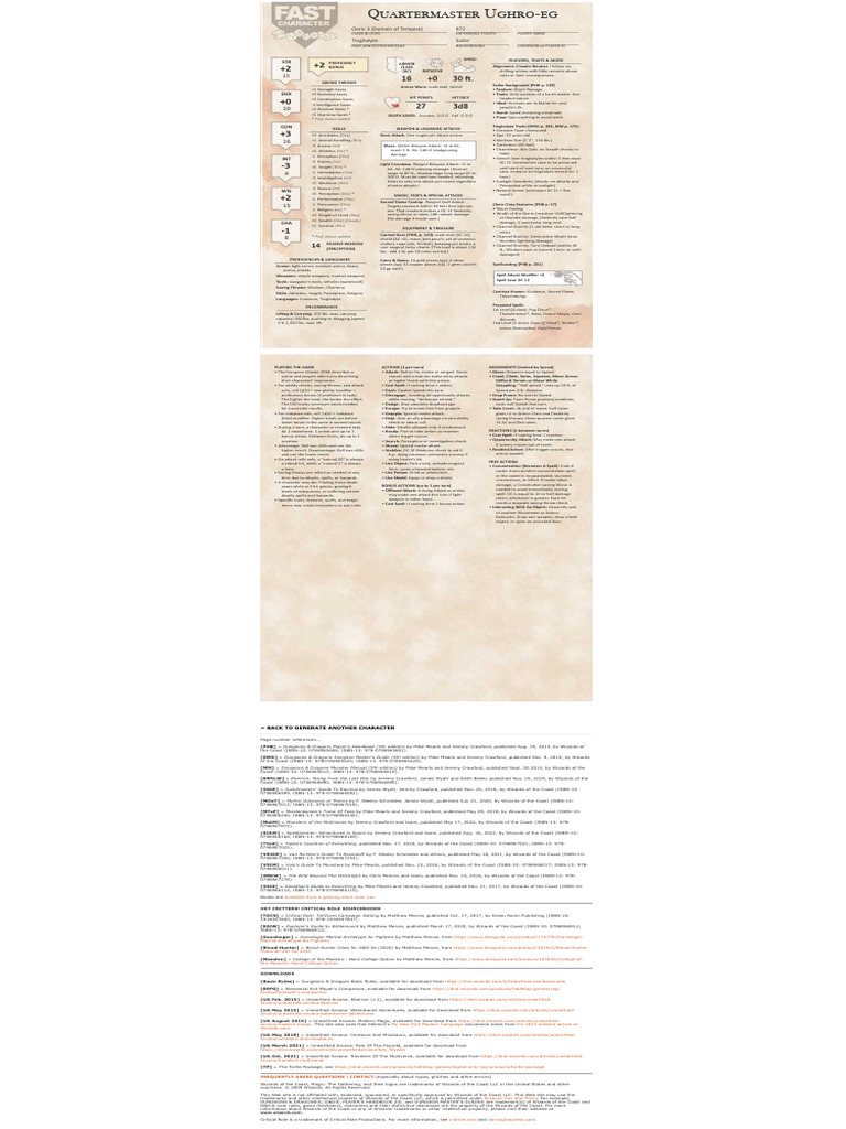 Troglodyte Cleric Character Sheet | PDF | Dungeons & Dragons | Wizards ...