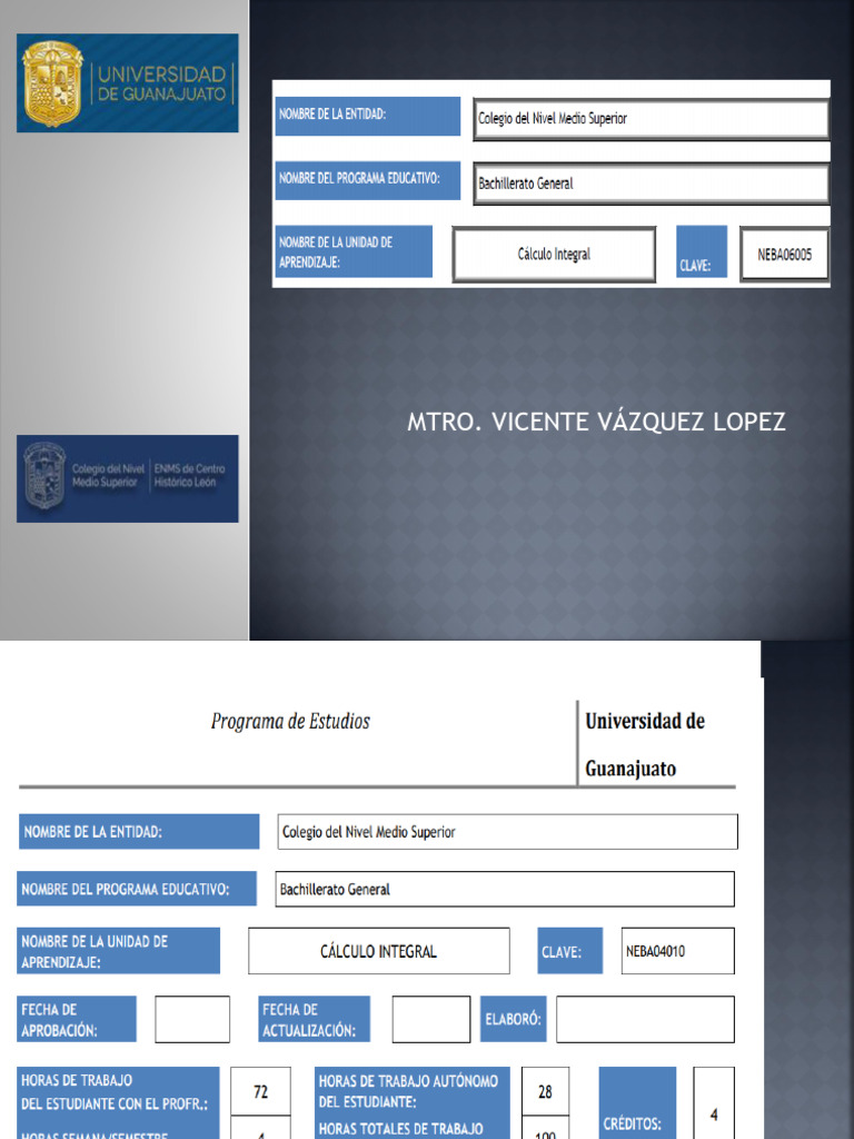 Evaluación y Temario de Cálculo Integral | PDF | Integral | Relaciones ...