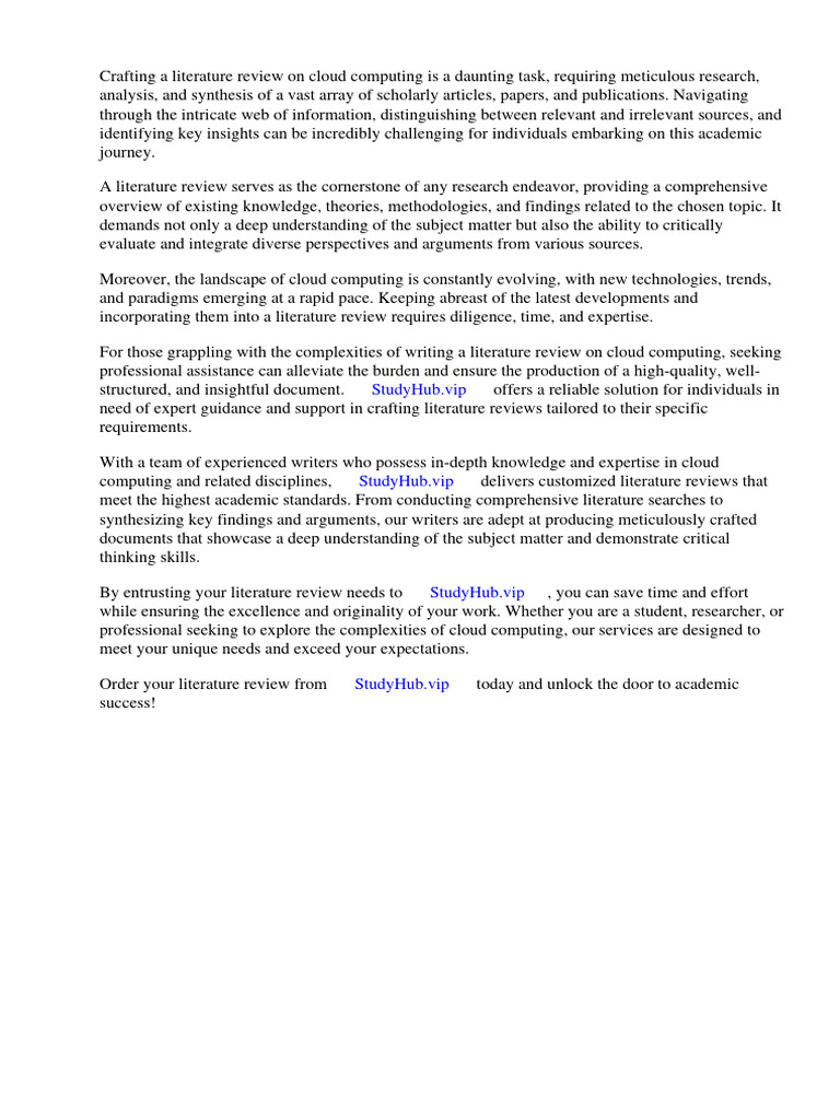 Cloud Computing Literature Review Pdf Pdf Cloud Computing Computing