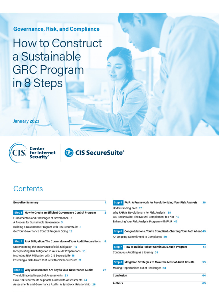CIS SecureSuite Sustainable GRC Program Guide 2024 01 | PDF | Computer ...