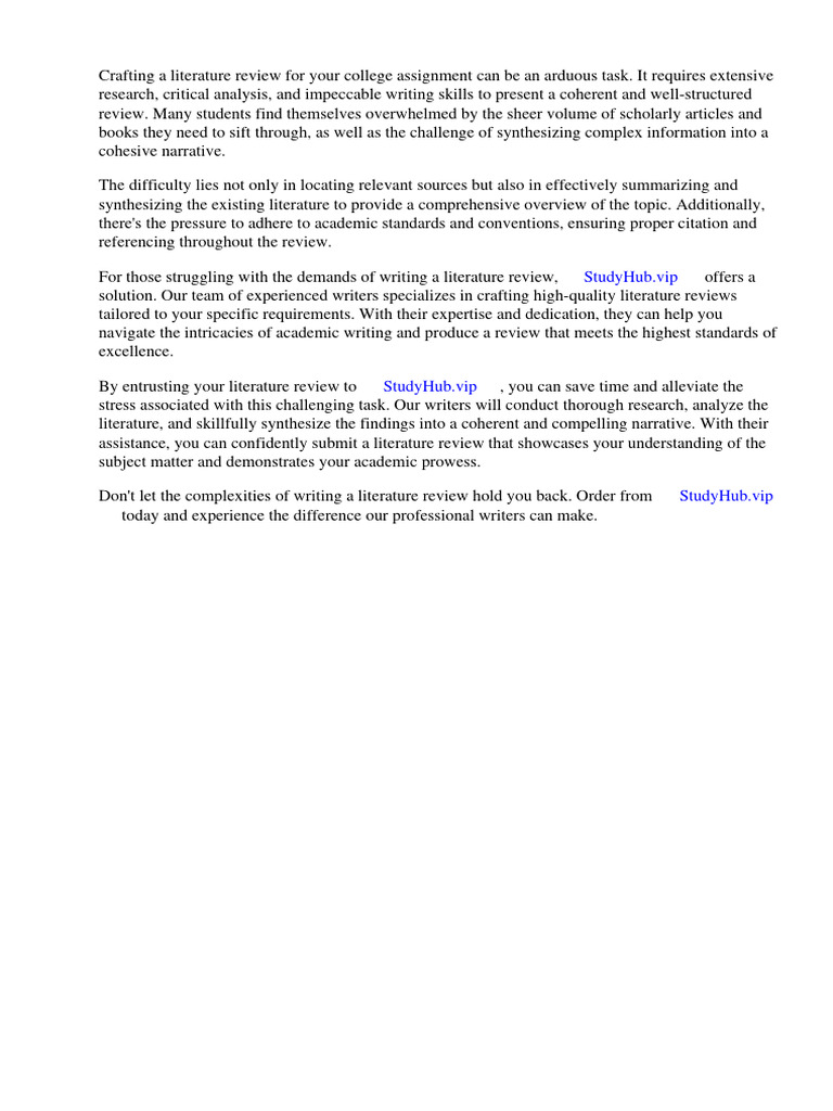 Sample College Literature Review | PDF | Thesis | Literature Review