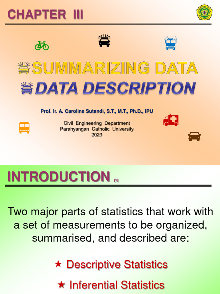 CH3 Summarizing Data Description | PDF | Mean | Median