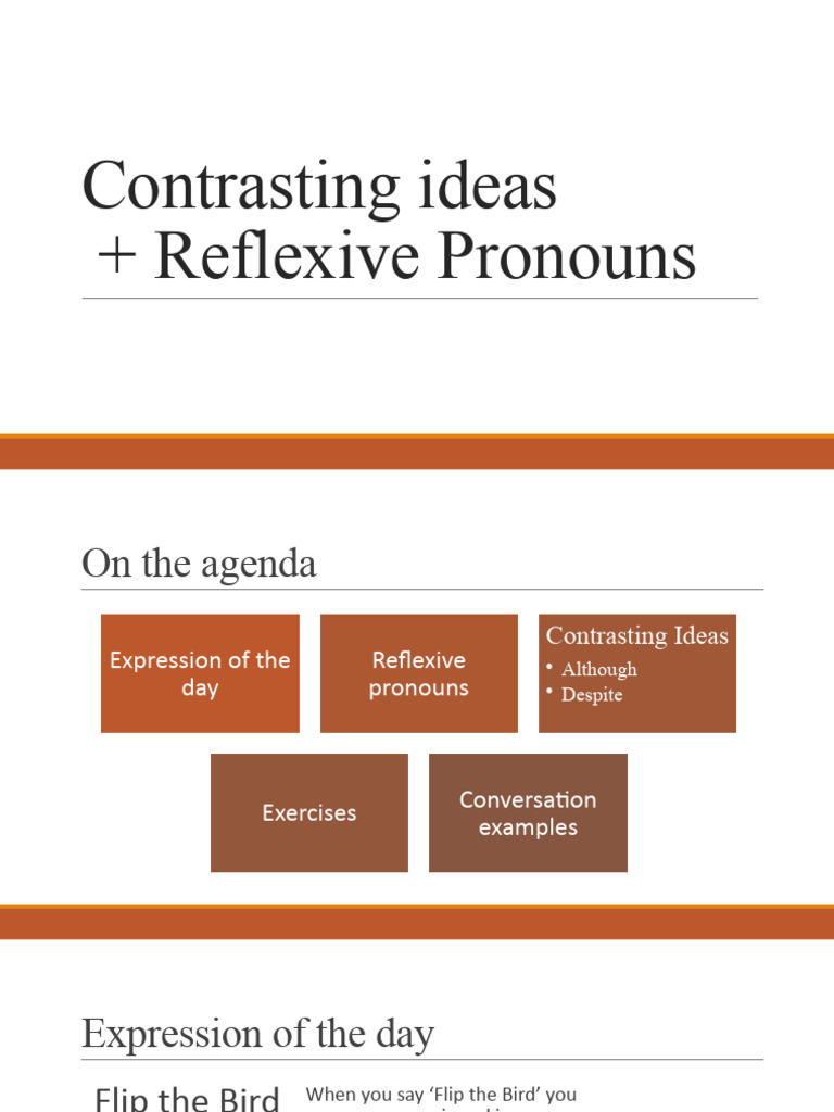 Contrasting Ideas Reflexive Pronouns | PDF | Pronoun | Verb
